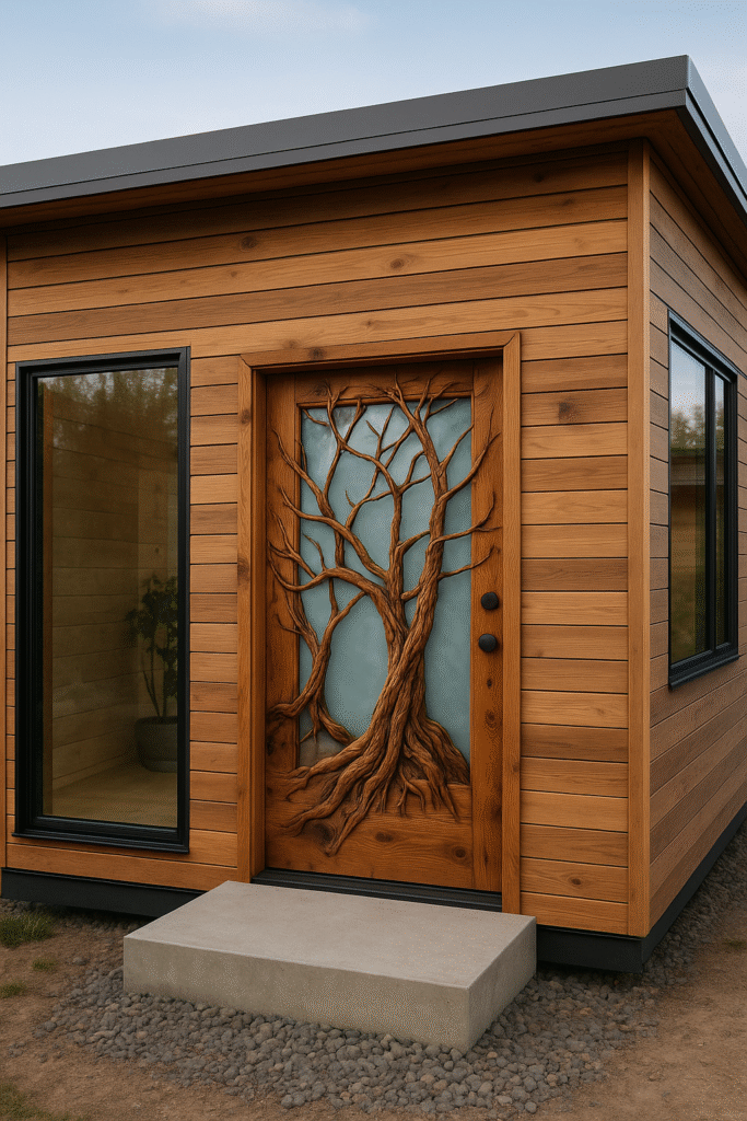 Dead Old Tree Hand-Carved Wood Door | Rustic Artisan Design