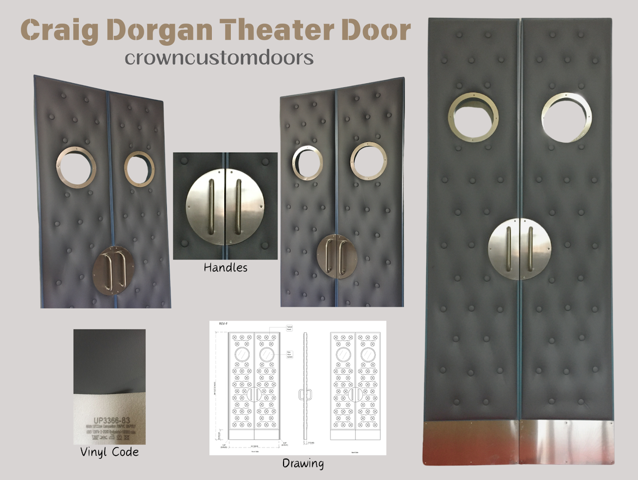 Tufted Soundproof Home Theater Door With Porthole Window
