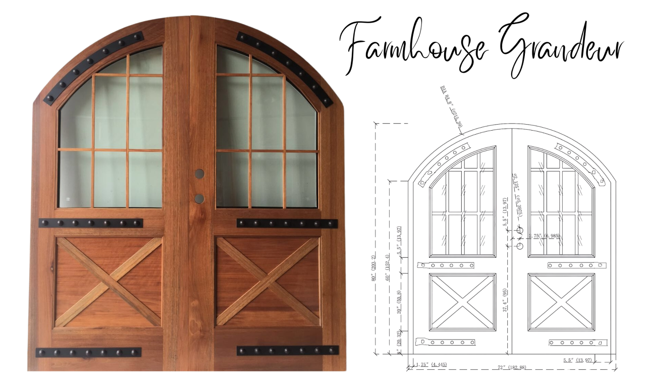 Farmhouse Grandeur Arched Double Door | Crown Custom Doors