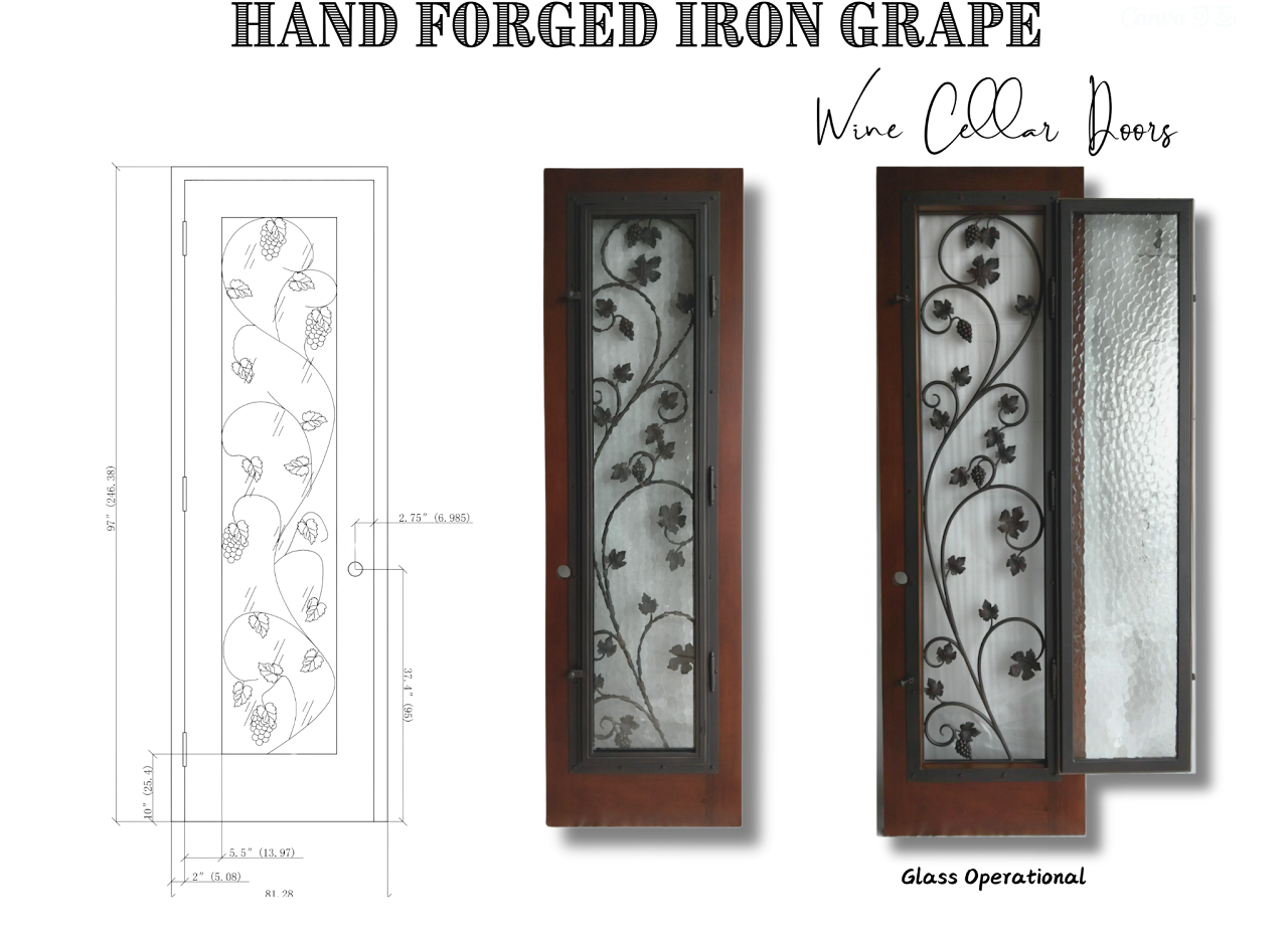 Custom Hand Forged Iron Grape Door | Crown Custom Doors