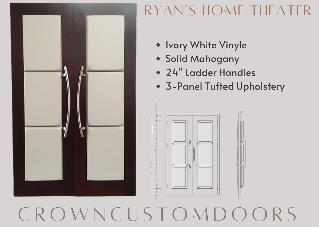 Designed Ryan’s Home Theater Door | Crown Custom Doors