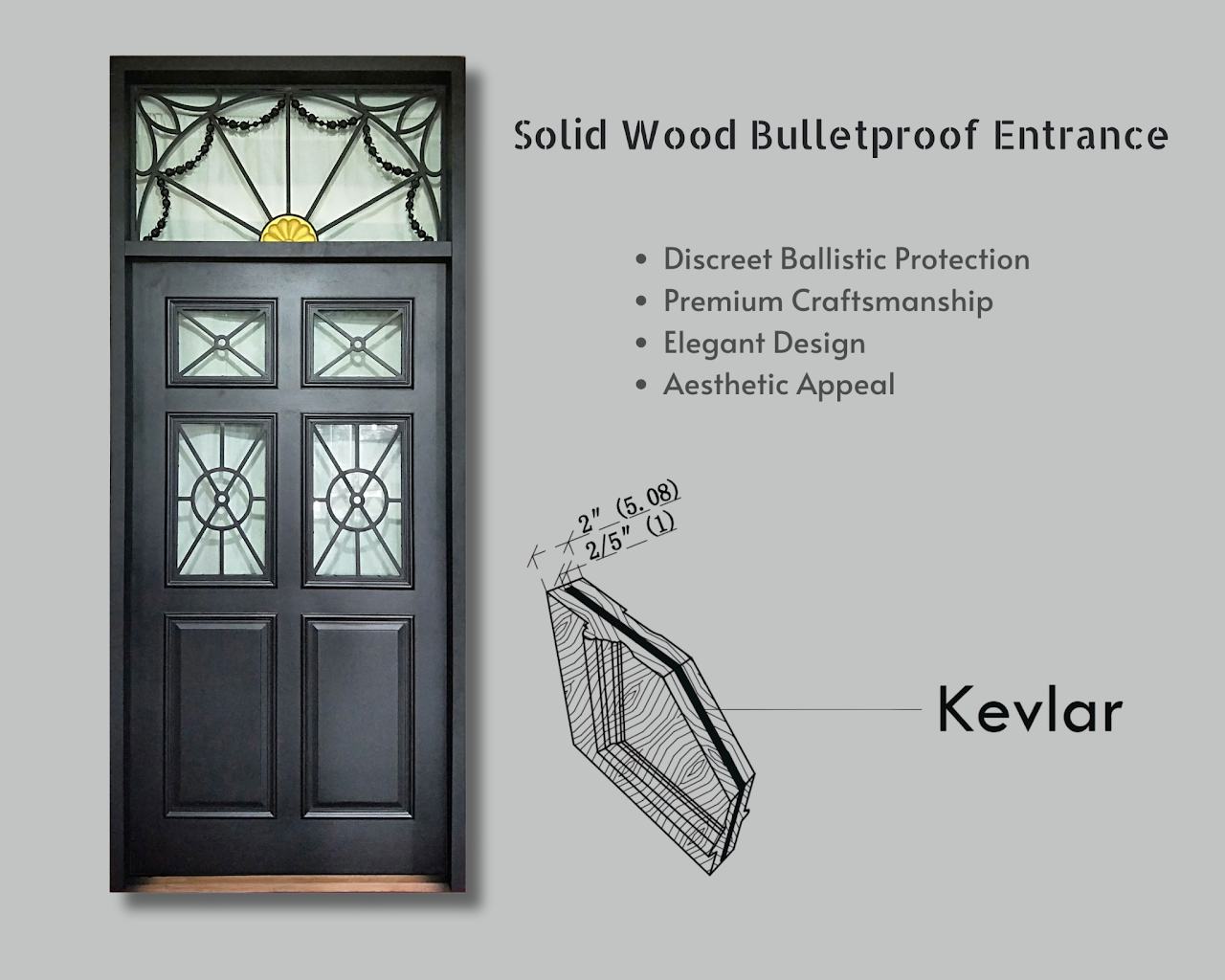 Discreet Bulletproof Wood Doors | Luxury Security & Kevlar