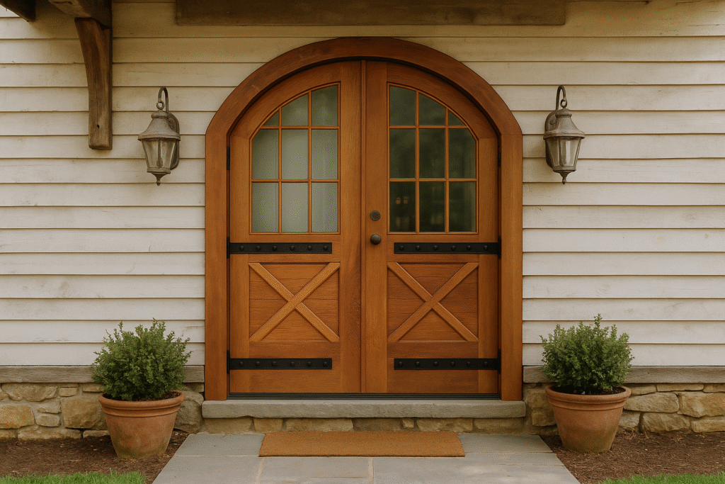 Farmhouse Grandeur Arched Double Door | Crown Custom Doors