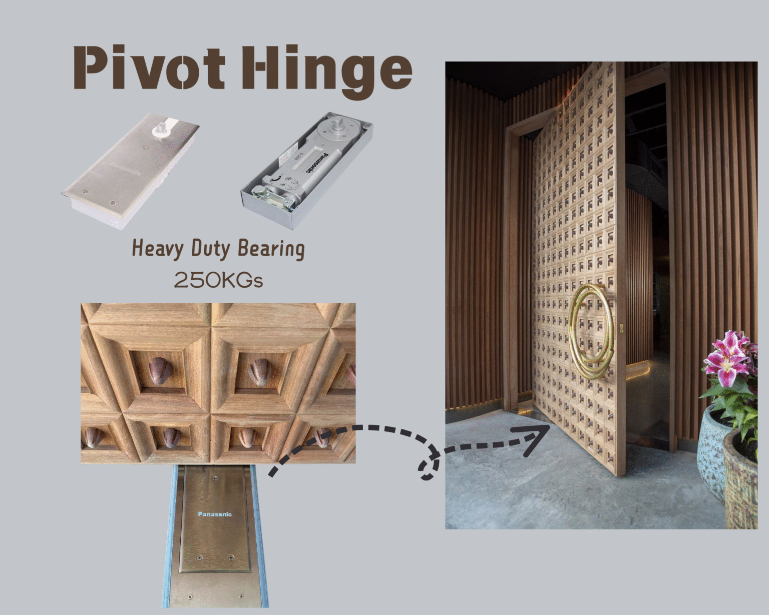 Custom Carved Wood Pivot Doors